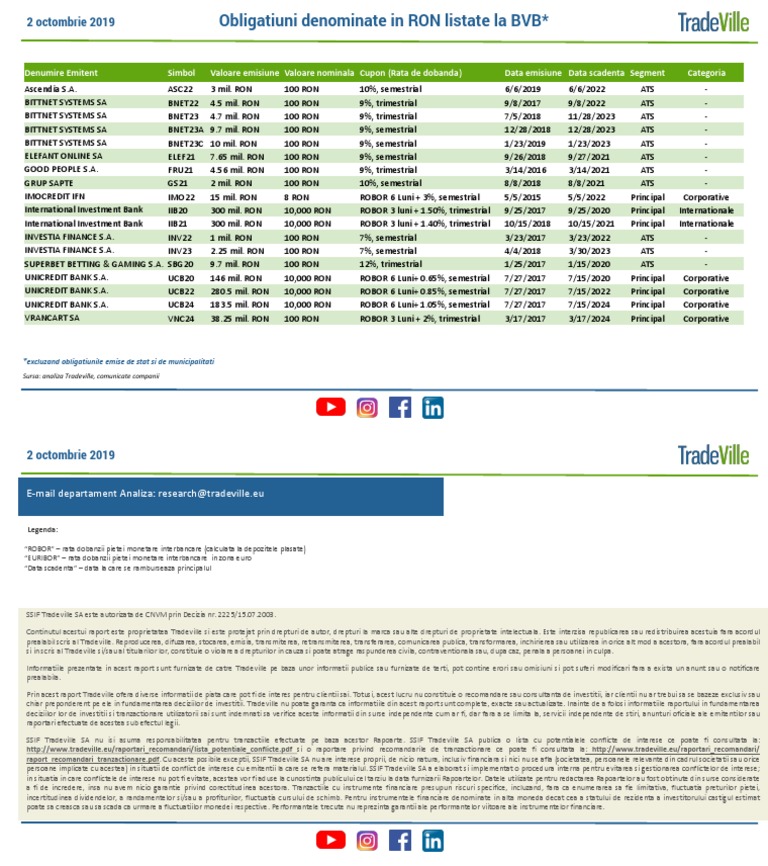 Obligatiuni-02 10 2019 | PDF | Business