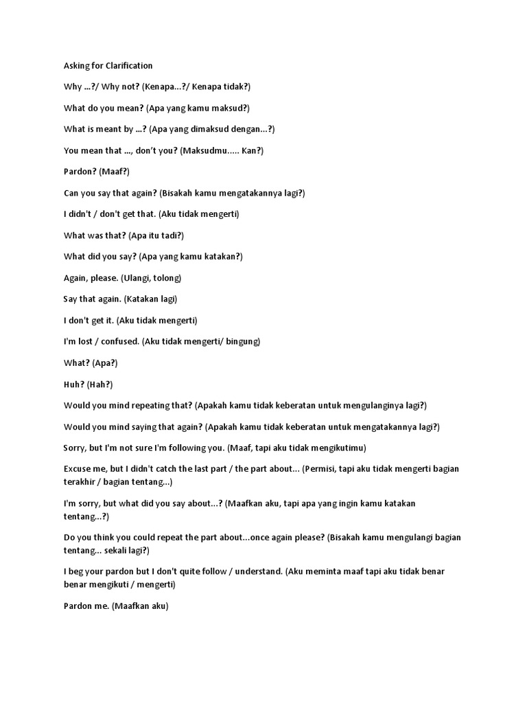 Asking For Clarification | PDF