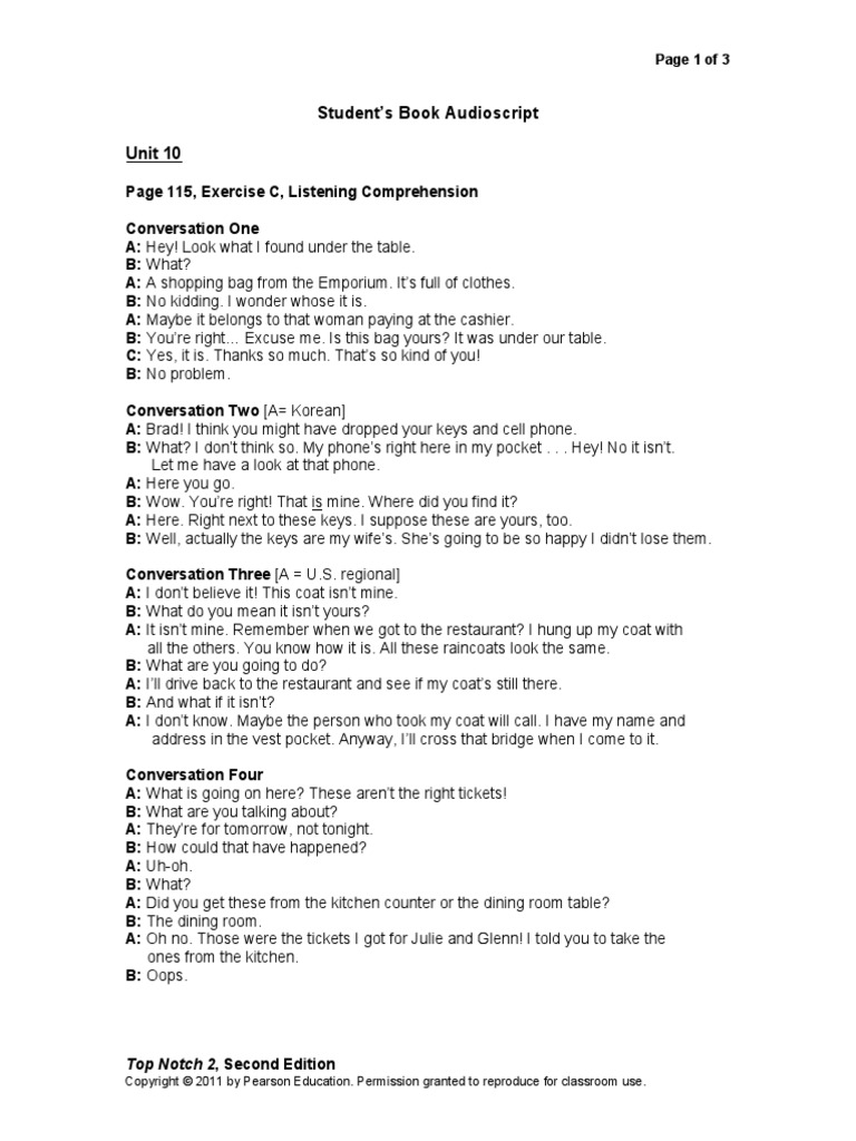 Student's Book Audioscript Unit 10: Let Me Have A Look at That Phone | PDF