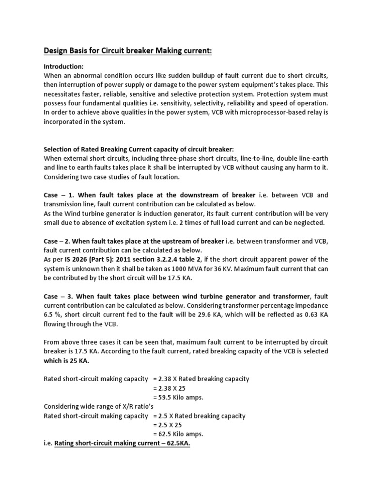 Design Consideration For Breaker Making Current | PDF | Electric Power ...