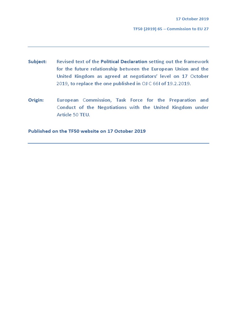 Revised Political Declaration | PDF | European Union | Computer Security