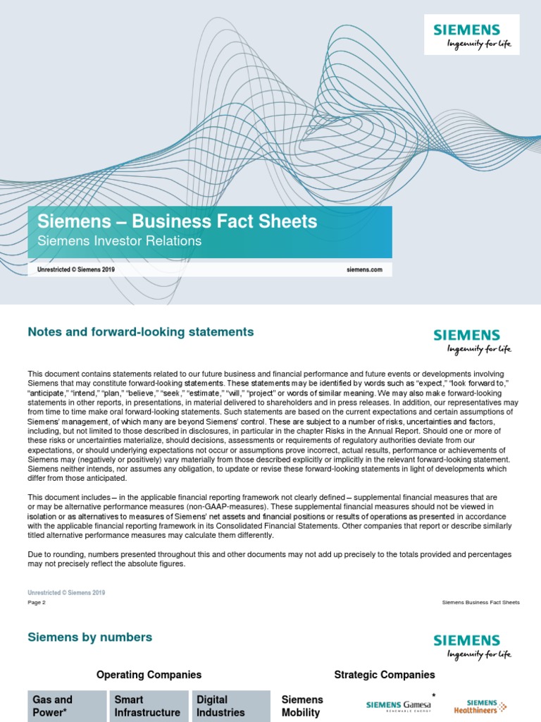 Siemens Business Fact Sheets | PDF | Automation | Risk