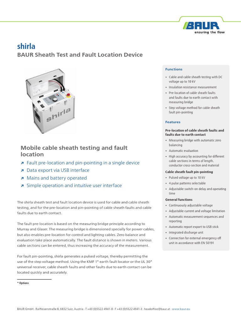 Shirla: BAUR Sheath Test and Fault Location Device | PDF | Usb | Mains ...