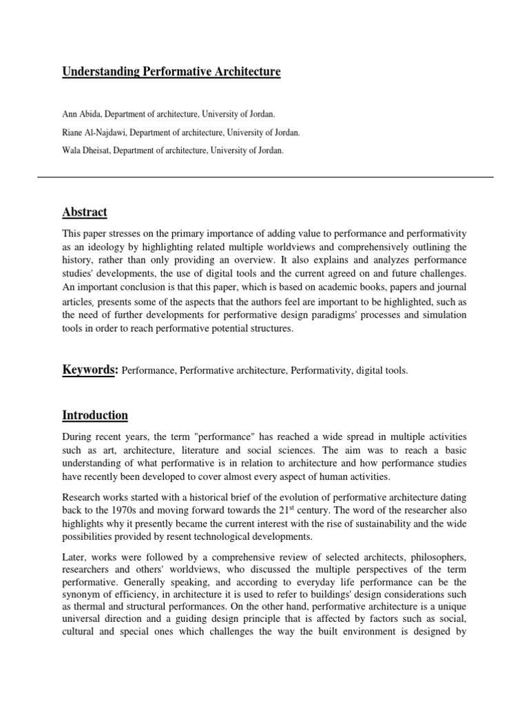 Understanding Performative Architecture | PDF | Design | Simulation