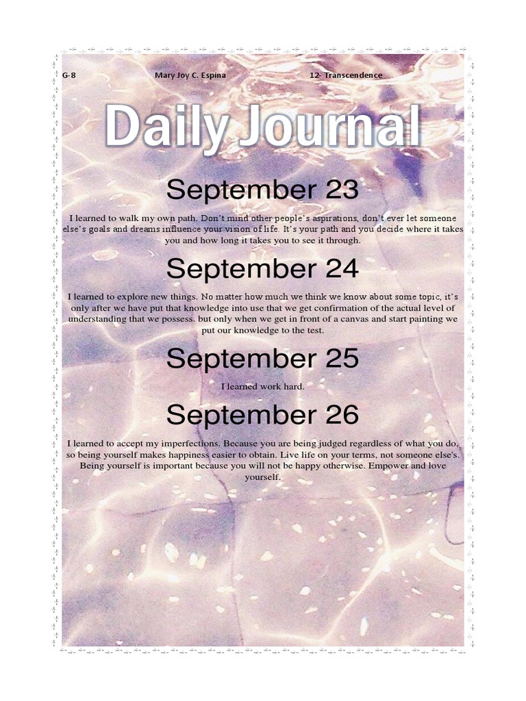 Daily Journal | PDF