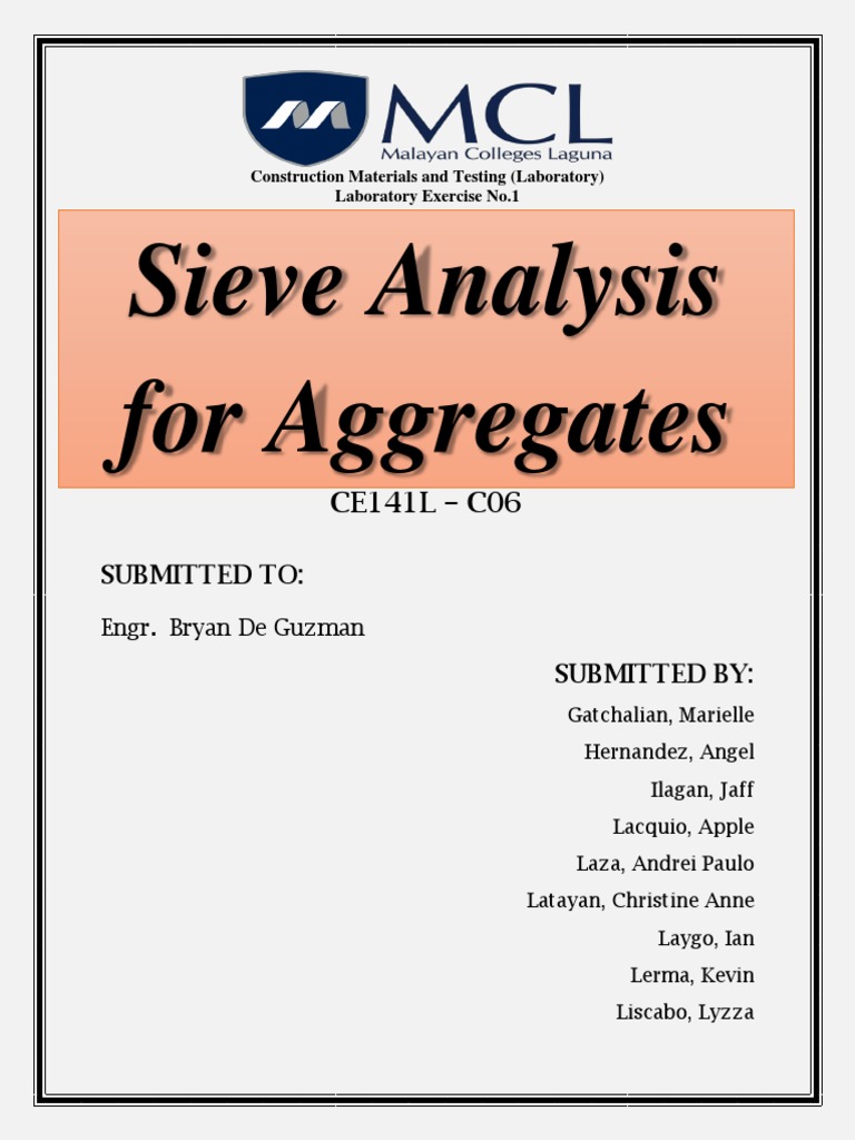 Sieve Analysis For Aggregates: CE141L - C06 | PDF | Construction ...