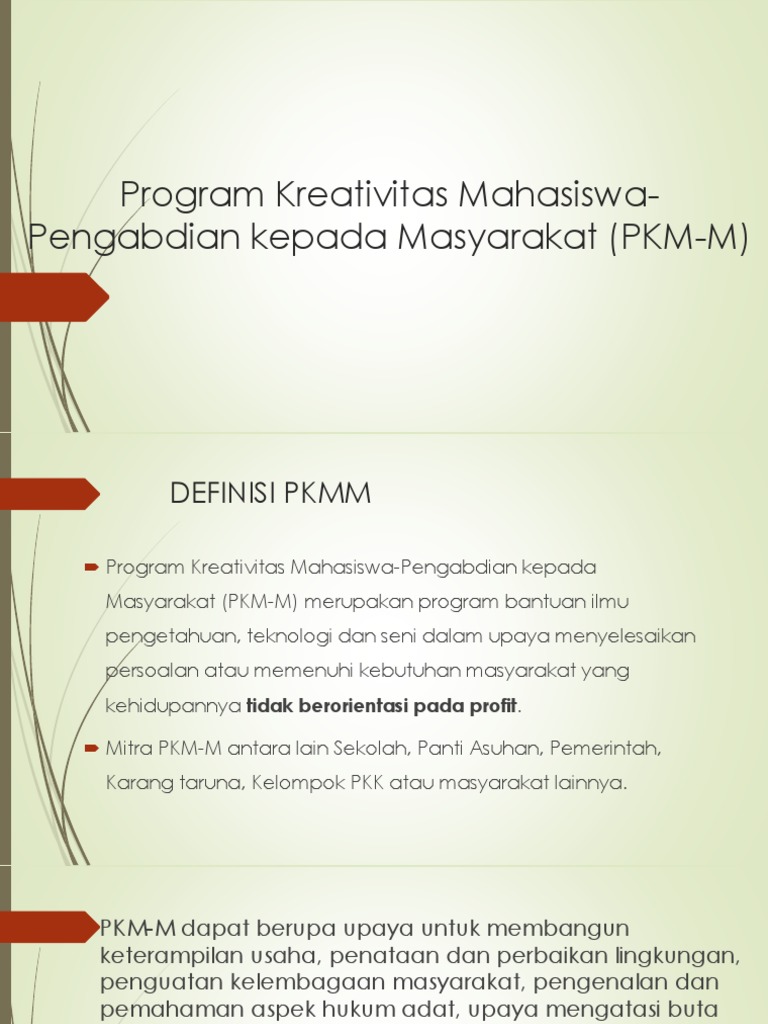 PKM-M: Program Kreativitas Mahasiswa untuk Masyarakat | PDF