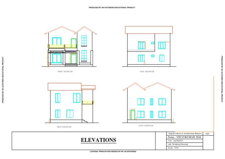 Elevations: Front Elevation East Elevation | PDF