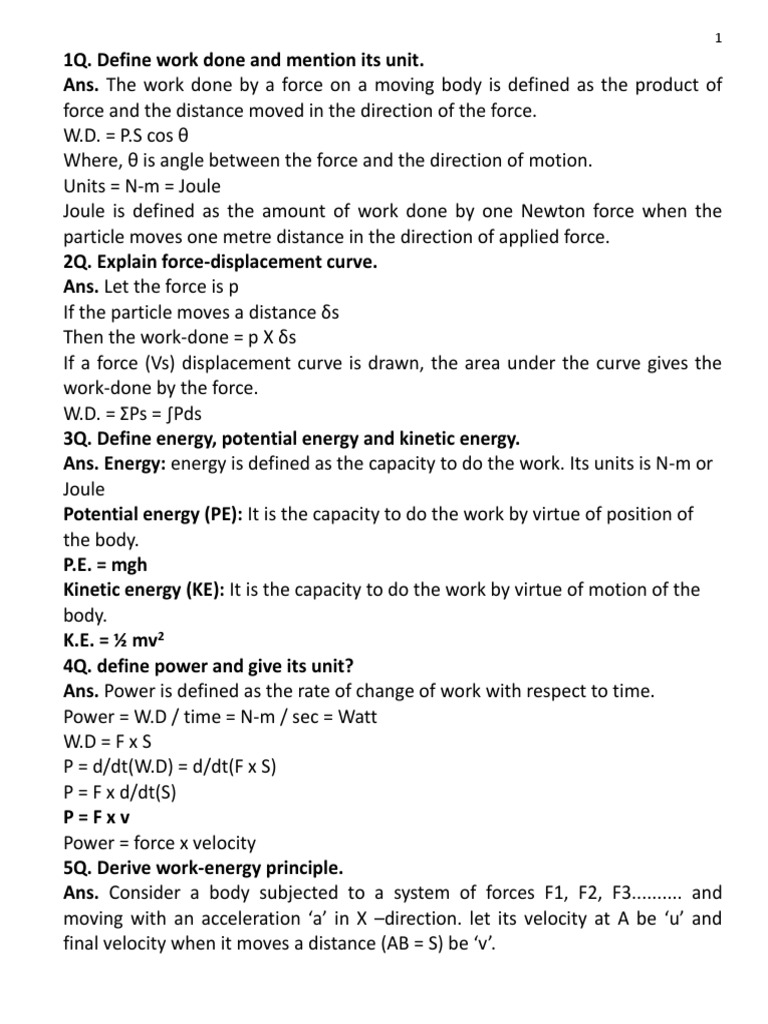 Work-Energy and Momentum Principles Explained | PDF | Momentum | Force