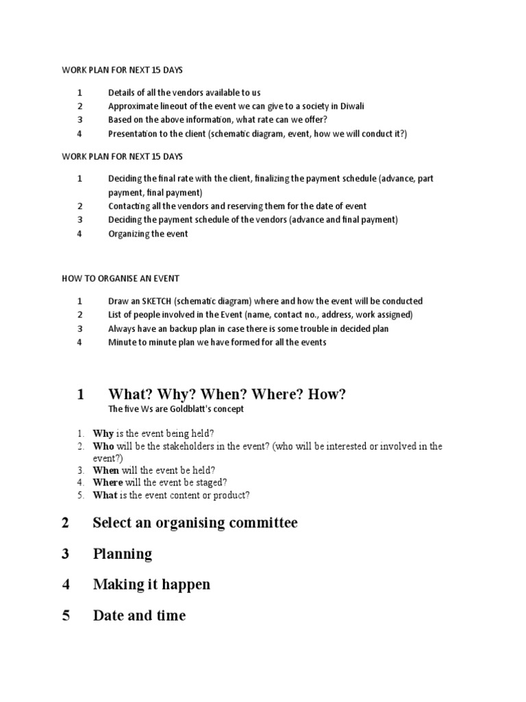 Work Plan For Next 30 Days | PDF | Business | Communication