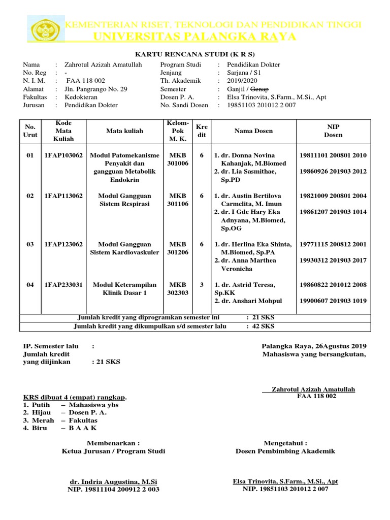 FORMAT KRS Semester 3 New | PDF