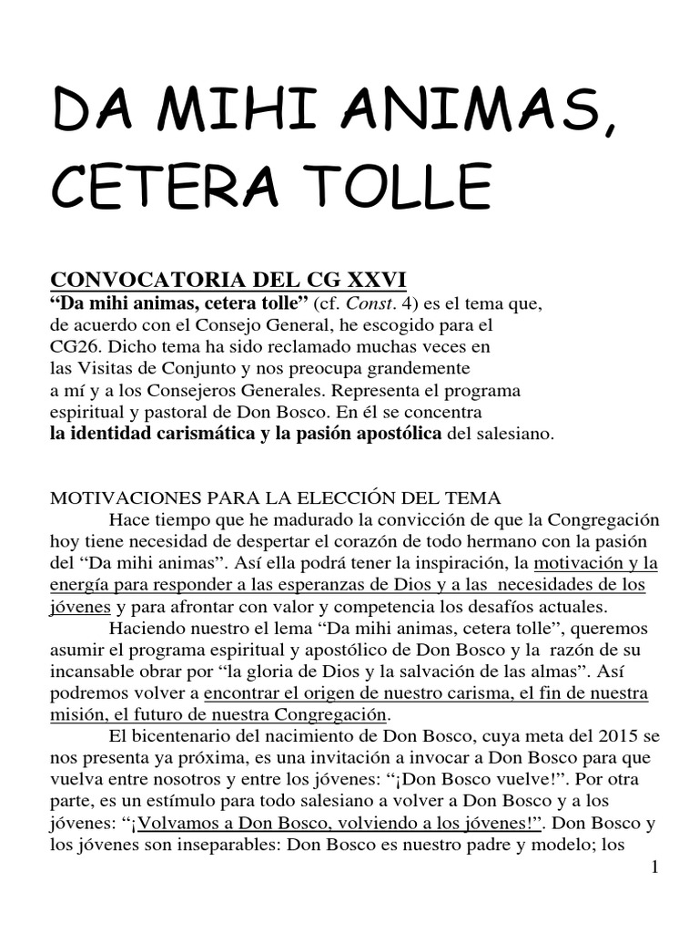 Da mihi animas: Lema Salesiano | PDF | Sacerdote | Iglesia Católica