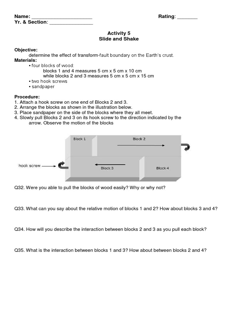 Activity 5 Slide & Shake | PDF