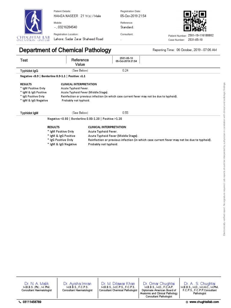 Department of Chemical Pathology: Test Reference Value | PDF ...