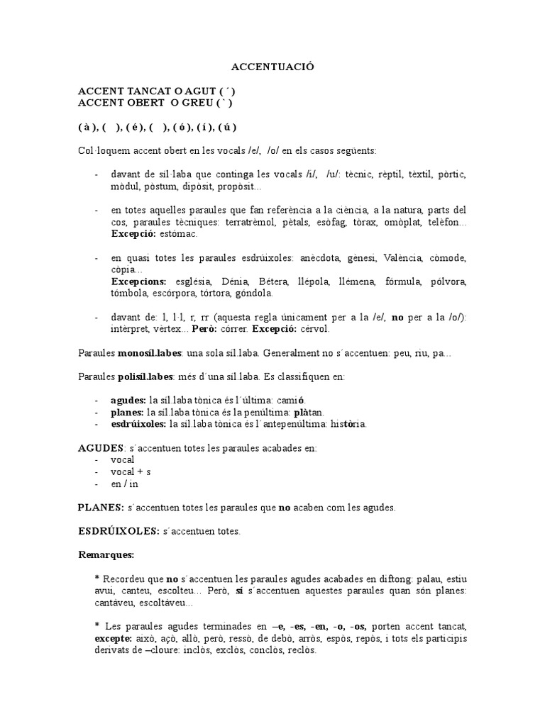 Accentuació C2 | PDF