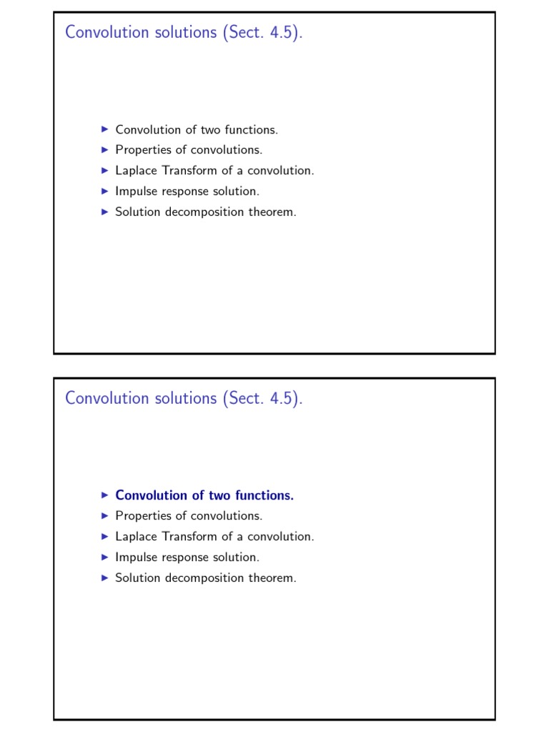 Convolution Topic and Example | Download Free PDF | Convolution | Laplace Transform