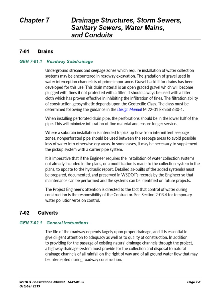 Drainage Structures, Storm Sewers, Sanitary Sewers, Water Mains, and ...