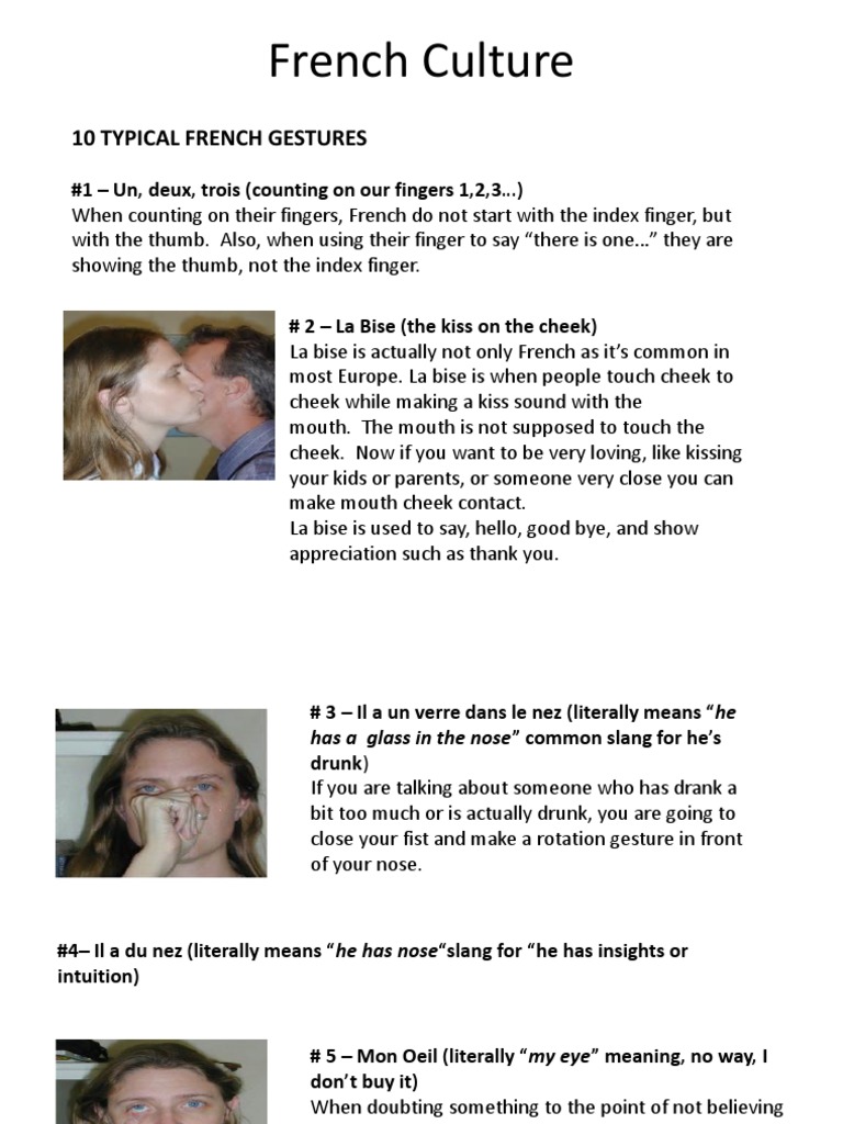 10 Typical French Gestures Decoded | PDF | Cultural Conventions
