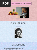 Analyzing Eve Merriam's "How to Eat a Poem" | PDF | Poetry