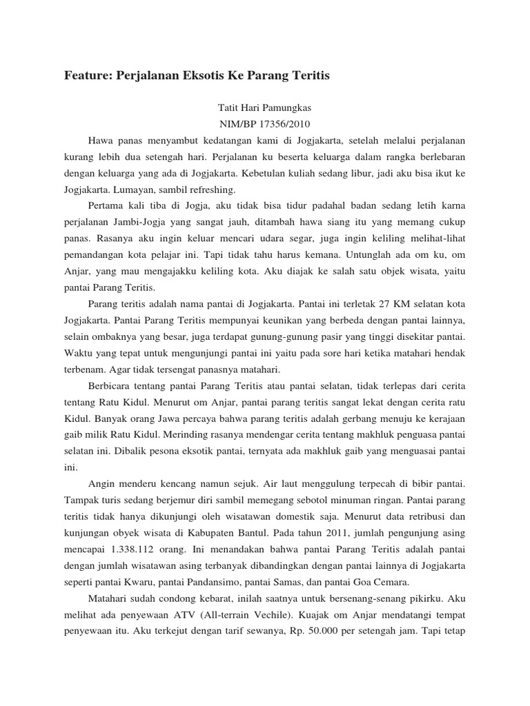 Contoh Feature Perjalanan | PDF