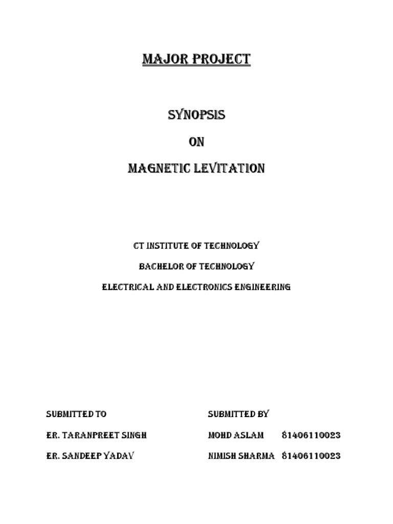 Major Project | PDF | Electrical Engineering | Physics
