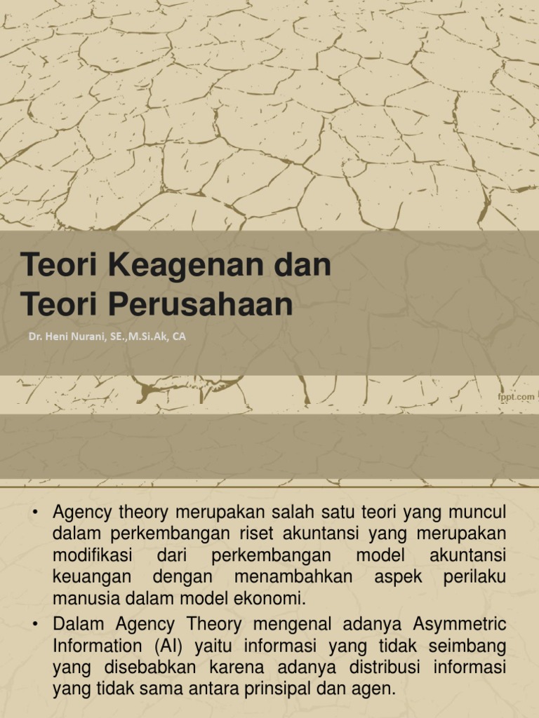 Teori Keagenan Dan Perusahaan | PDF