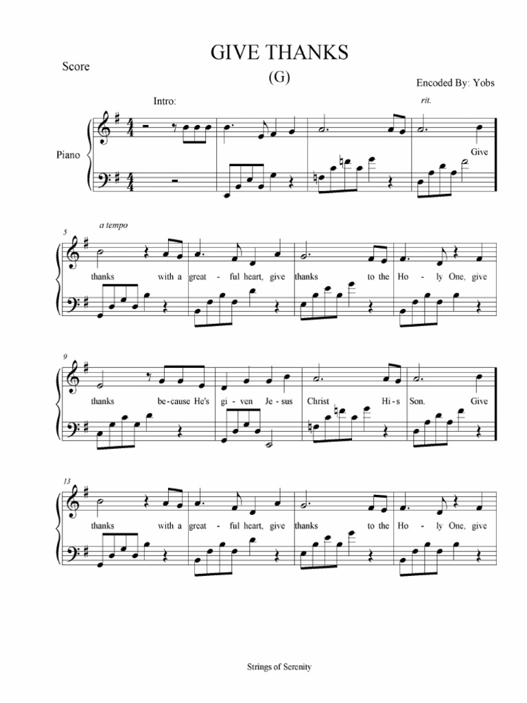 Give Thanks (Piano) | PDF