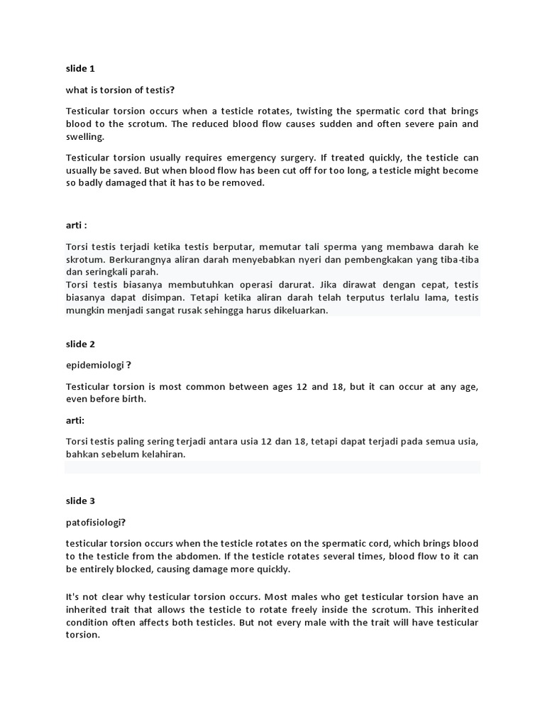 Torsio Testis | PDF