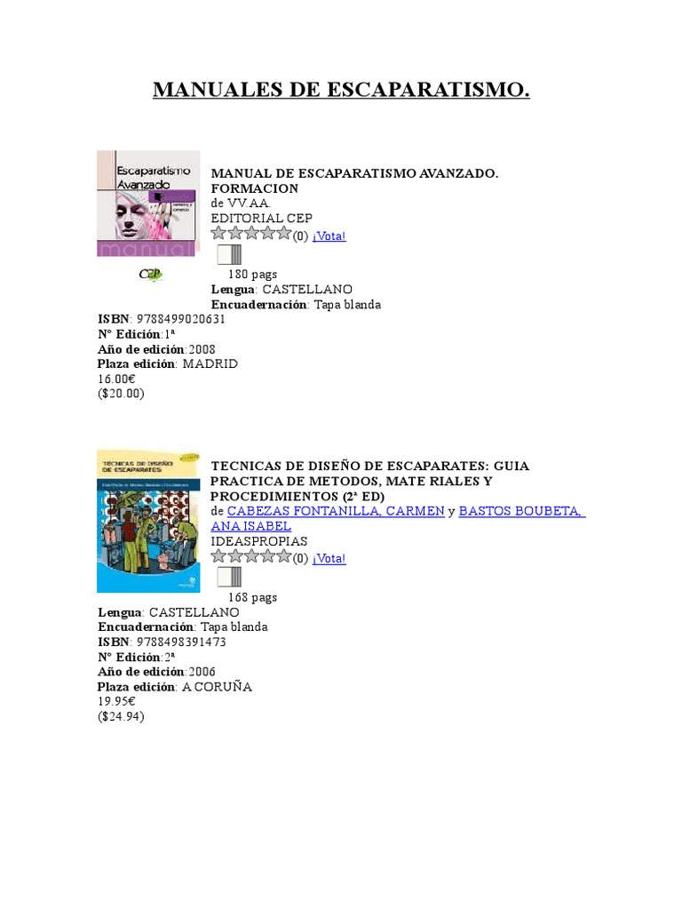 Manuales de Escaparatismo | PDF | Libro de bolsillo | Libros