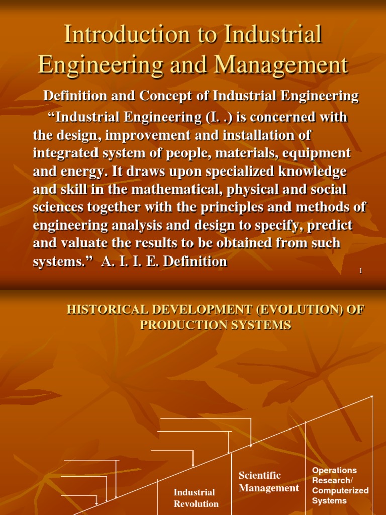 Industrial Engineering Overview | PDF | Industrial Engineering ...