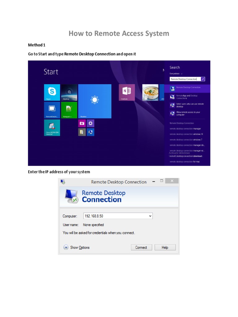 How to Remote Access Windows System