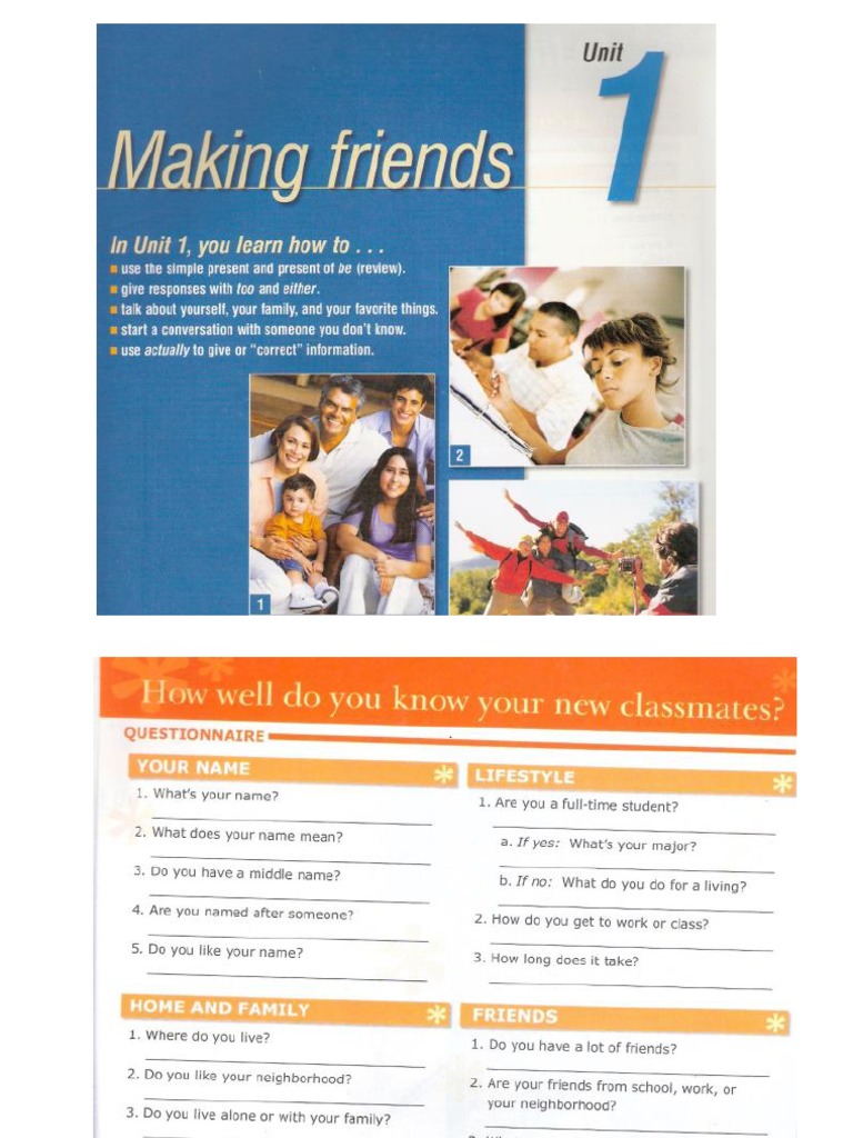 Unit 1 Making Friends | PDF