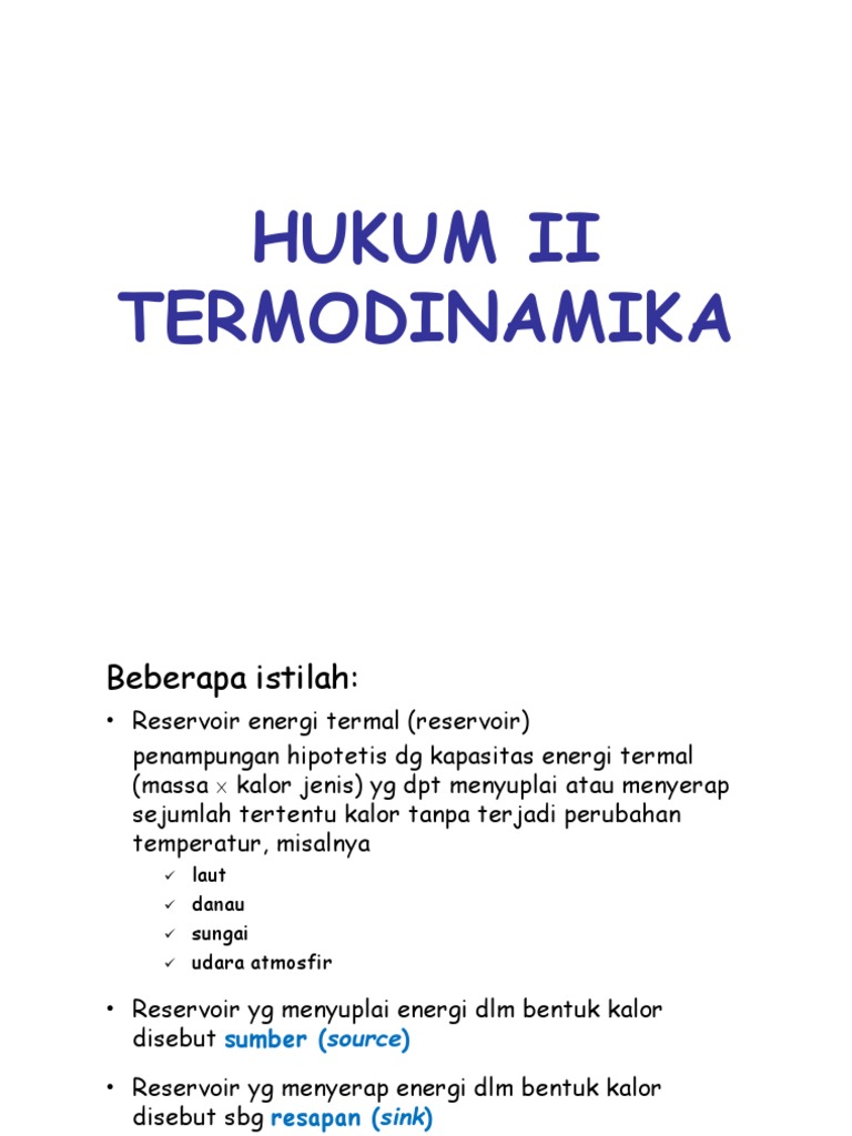 Hukum Termodinamika 2 | PDF