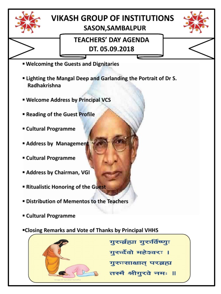 Teachers Day Agenda | PDF