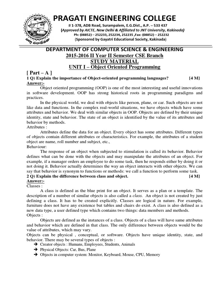 Pragati Engineering College: Department of Computer Science & Engineering | Download Free PDF ...