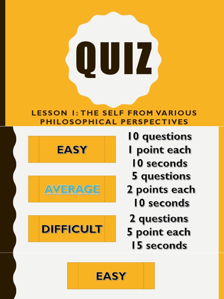Understanding The Self Quiz Bee | PDF | Idea | Soul