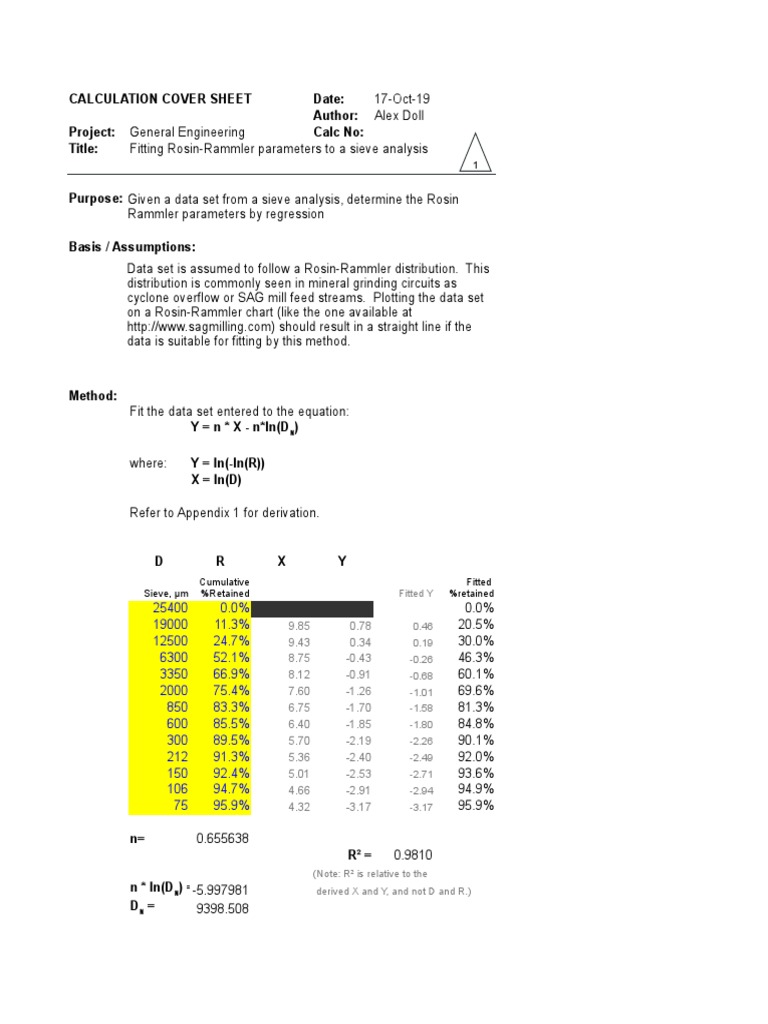 Calculation Cover Sheet Date: Author: Project: Calc No: Title | PDF ...