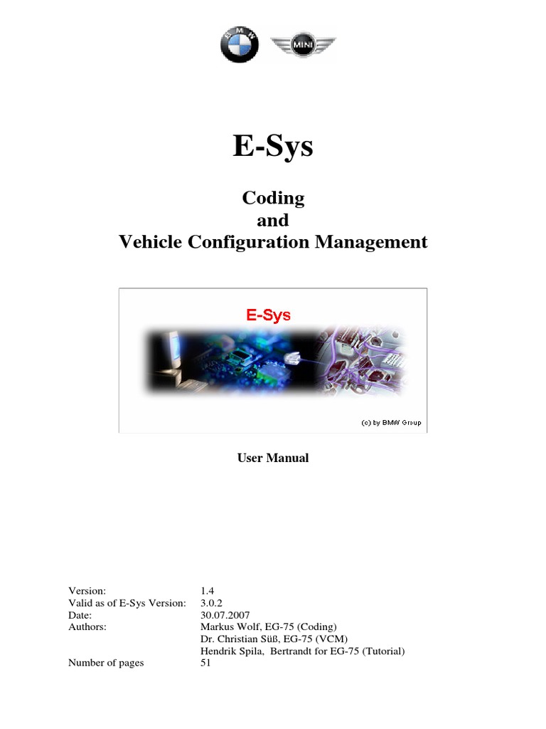 E-Sys 3.0.2 Coding - UserManual v1.4 (07.2007) PDF | PDF | Subroutine ...