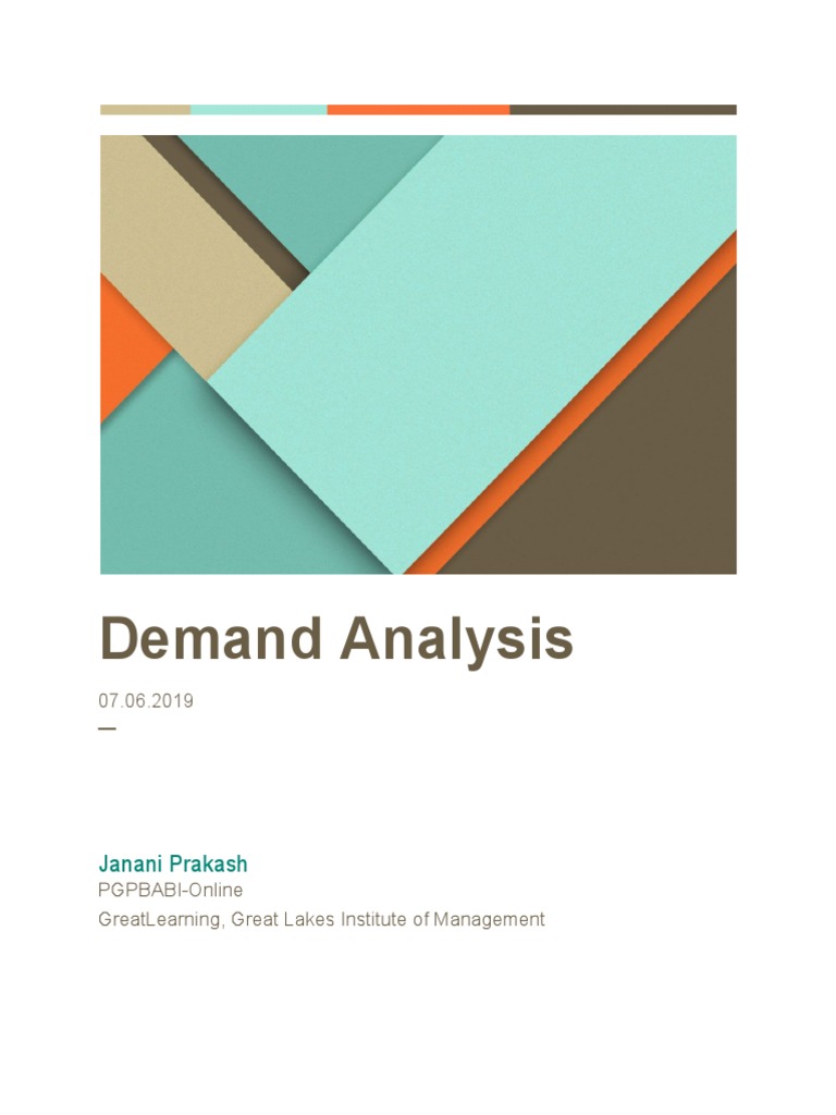 Demand Analysis | PDF | Statistical Hypothesis Testing | Autoregressive ...