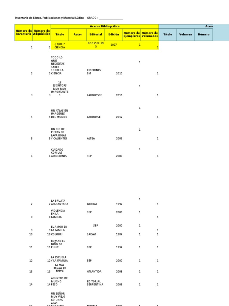 Libros Acervo Primaria y Formato | PDF