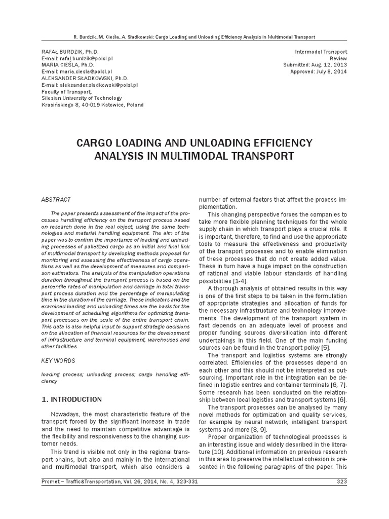 Cargo Loading and Unloading Efficiency | PDF | Containerization | Cargo