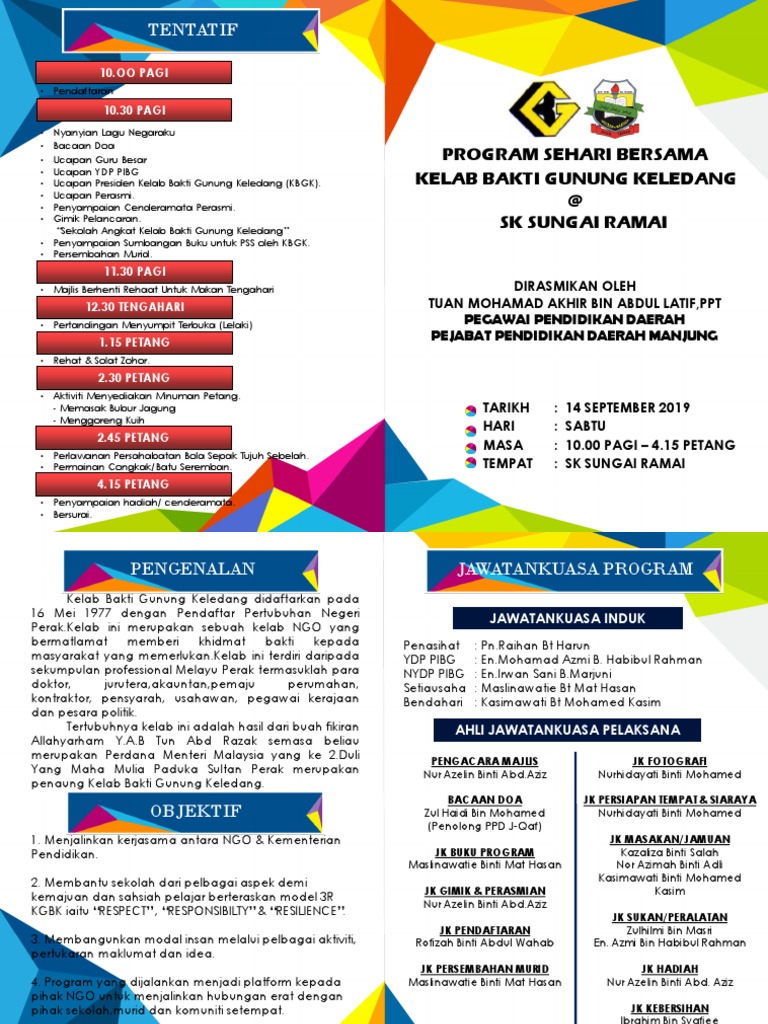 Buku Program Warna Warni Kelab Bakti Gunung Keledang 2019 Edited | PDF