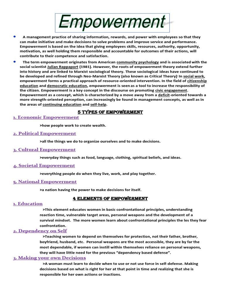 5 Types of Empowerment | PDF | Empowerment | 3 D Computer Graphics
