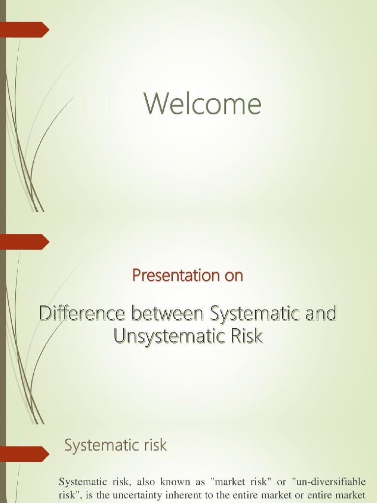 Difference Between Systematic and Unsystematic Risk | PDF