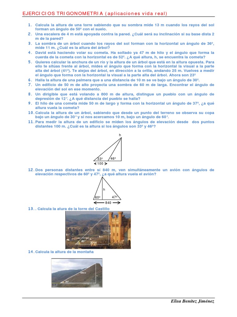 Ejercicios Trigonometria | PDF | Agitación | Naturaleza