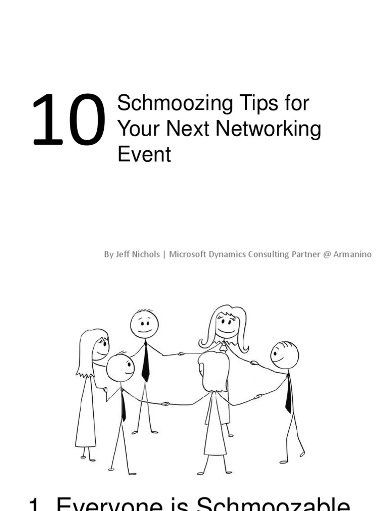 Schmoozing Tips for Networking Success | PDF | Communication | Psychology