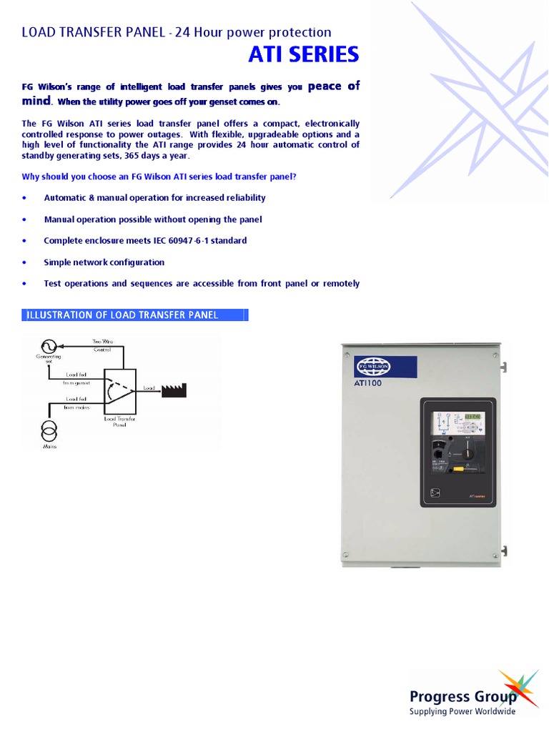 24 Hour Power Protection with FG Wilson ATI Load Transfer Panel | PDF ...