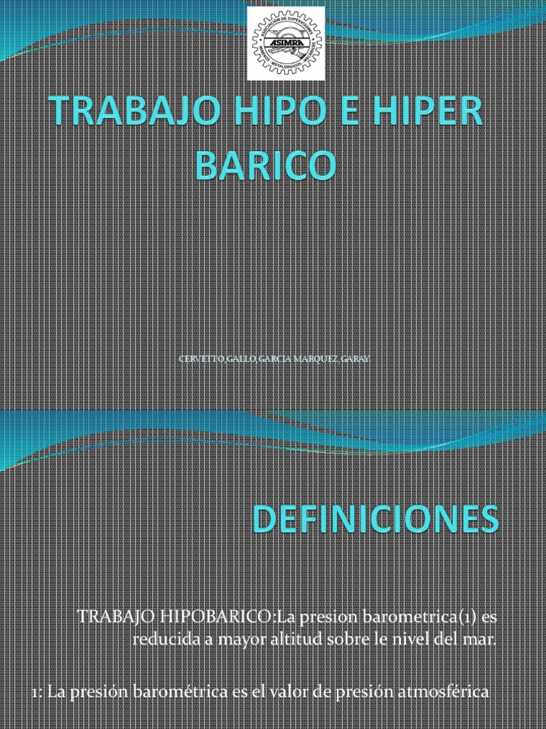 Trabajo Hipo e Hiper Barico | PDF
