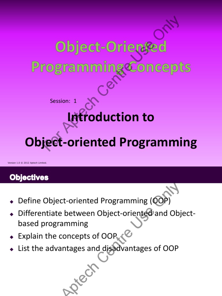 Use Only Introduction To Object Oriented Programming Download Free Pdf Object Oriented