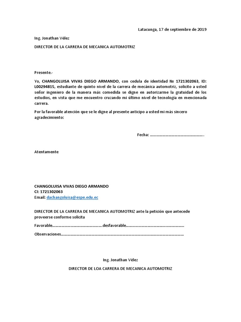 Solicitud Espe Almeida | PDF